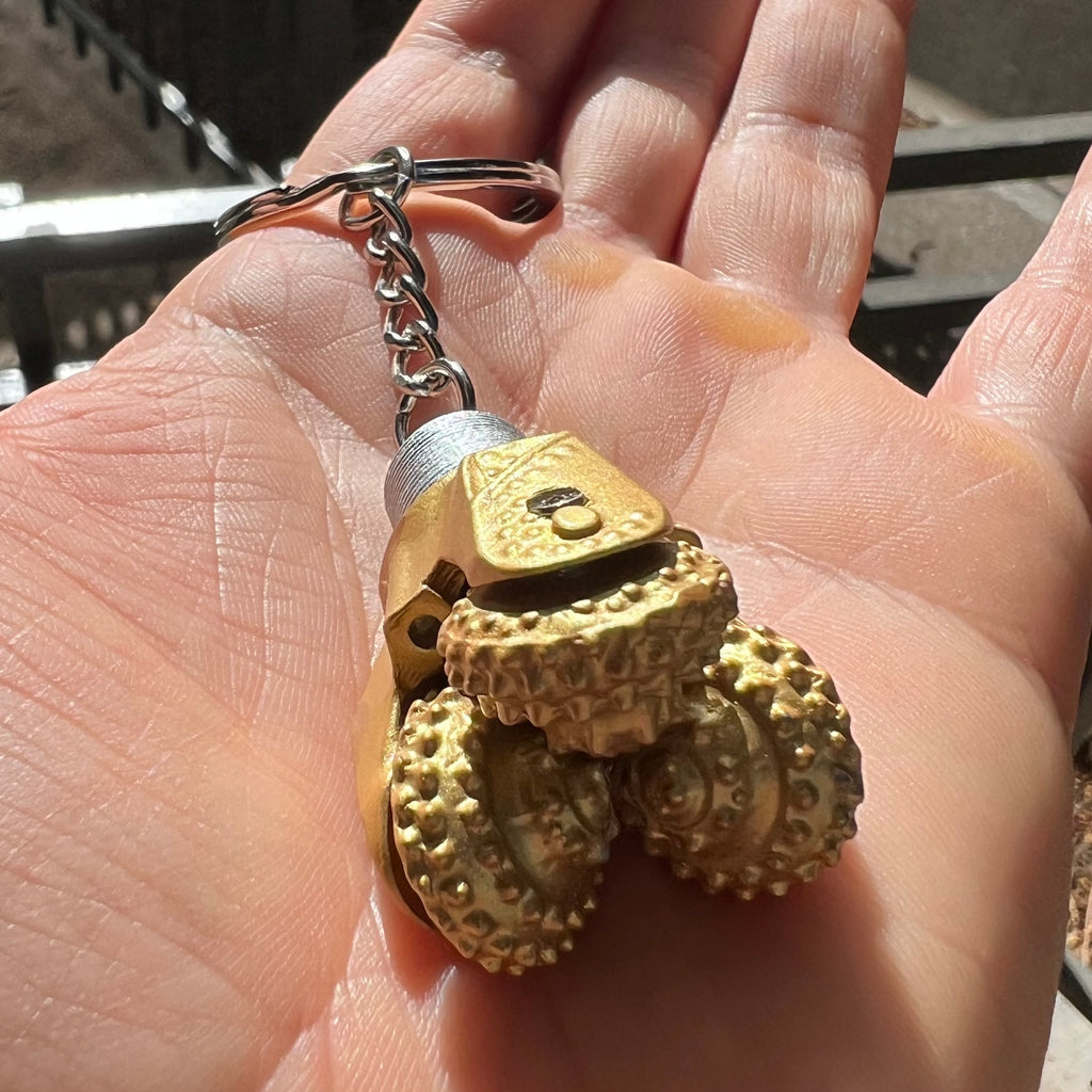 Oilfield Drill Bit Keychain Golden-Silver Color – Oil Rig Shop