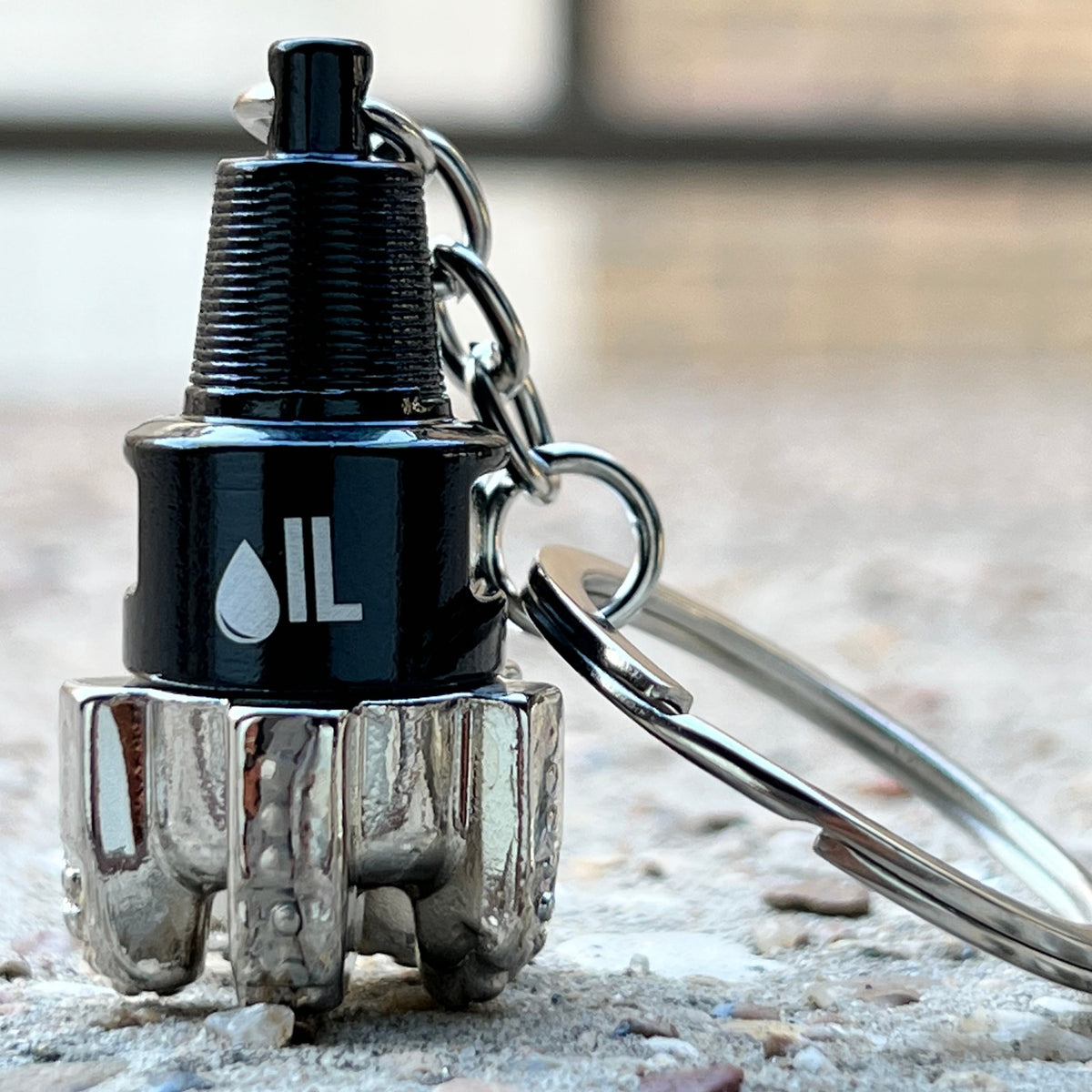 PDC Drill Bit Keychain Black-Silver Color with Oil Logo – Oil Rig Shop